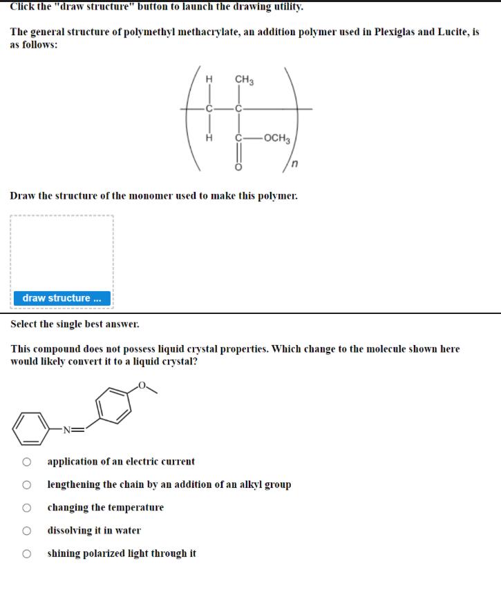 [Solved]: Click the "draw structure" button to lau