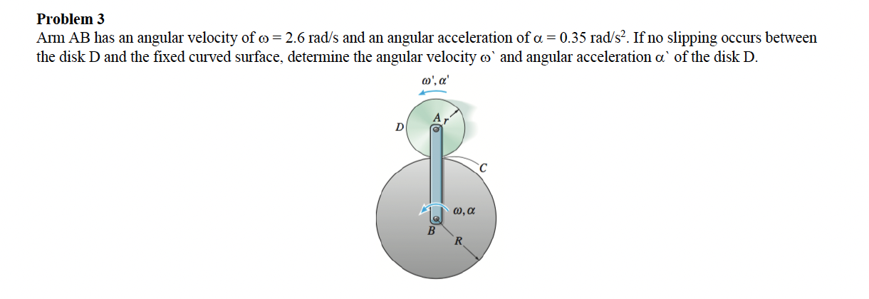Solved Arm AB has an angular velocity of ω=2.6rad/s and an | Chegg.com