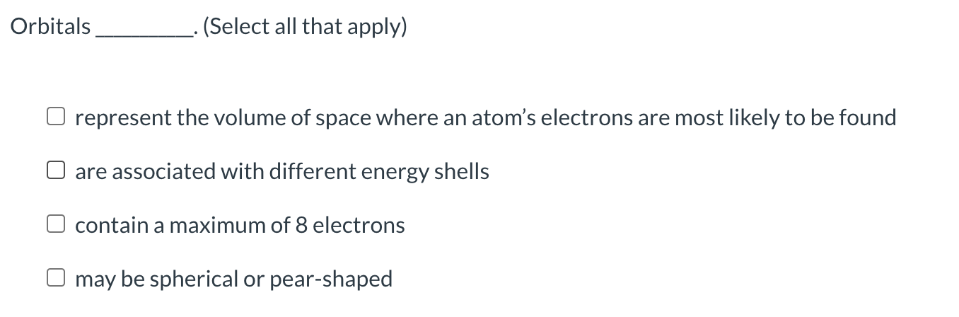 Solved Orbitals . (Select all that apply) represent the | Chegg.com