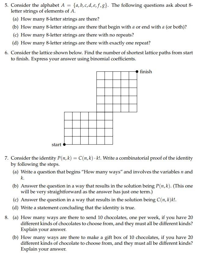 Solved 5. Consider the alphabet A={a,b,c,d,e,f,g}. The | Chegg.com
