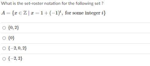 Solved What is the set-roster notation for the following | Chegg.com