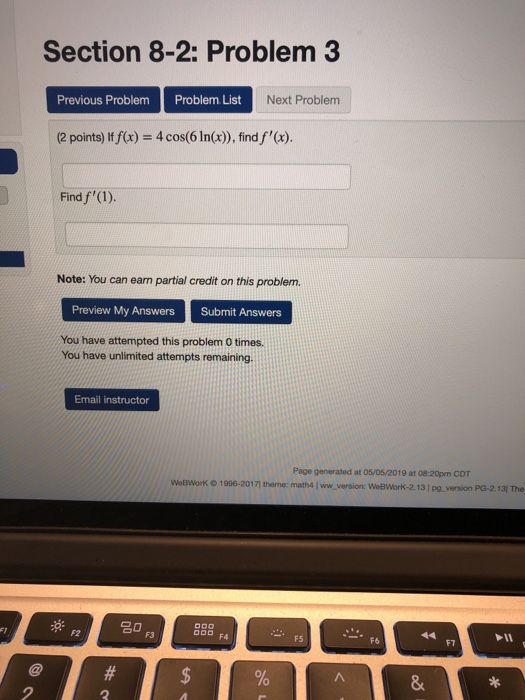 Solved Section 8-2: Problem 3 Next Problem Problem List | Chegg.com