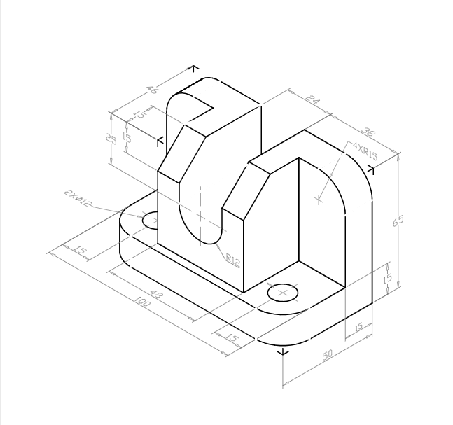 Solved Can anybody draw front,top, and right view in AutoCAD | Chegg.com