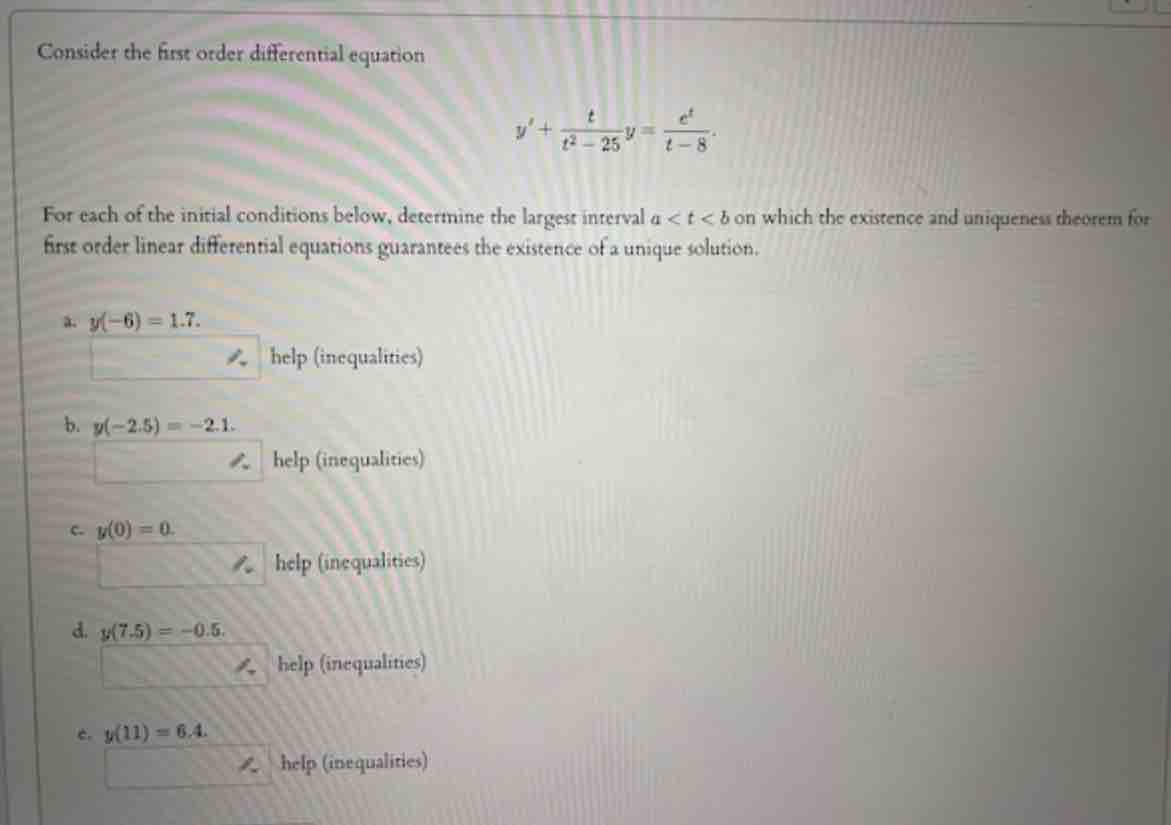 Consider the first order differential | Chegg.com