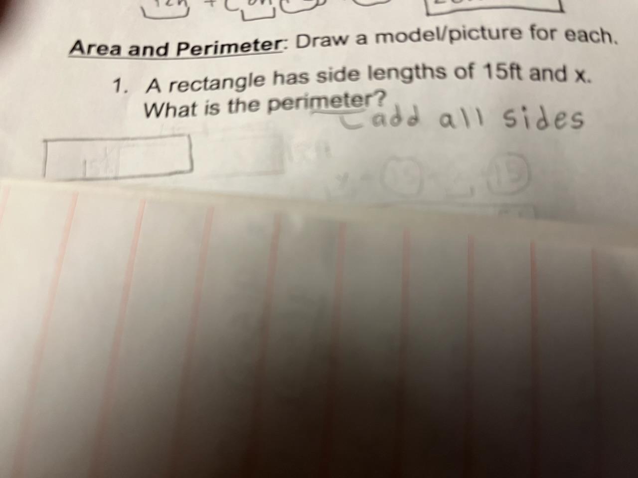Solved Area and Perimeter: Draw a model/picture for each. 1. | Chegg.com