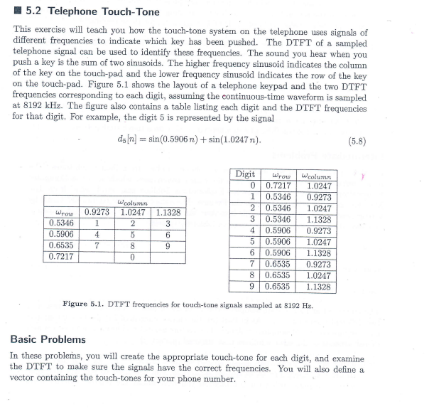 Solved 줌 5.2 Telephone Touch-Tone This exercise will teach | Chegg.com