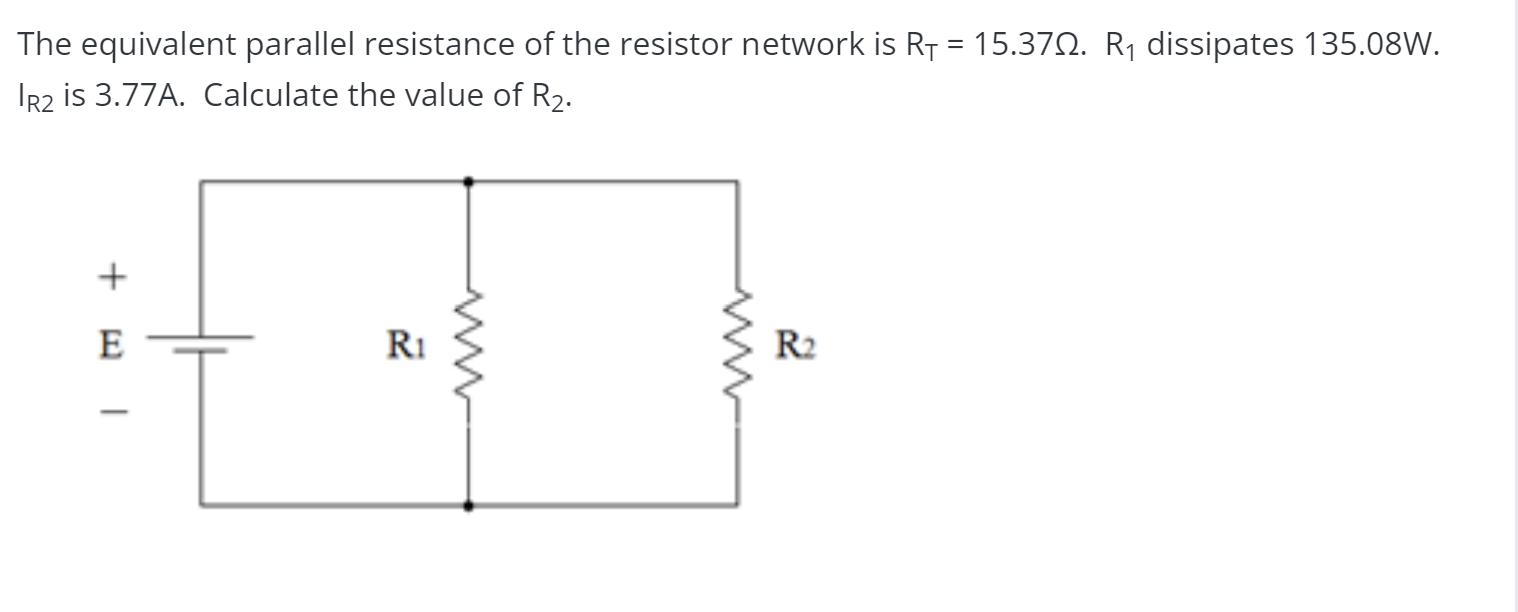 Solved The equivalent parallel resistance of the resistor | Chegg.com
