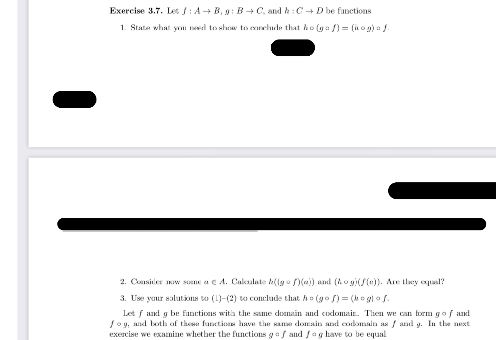 Solved Exercise 3.7. Let f: A + B, g:B + C, and h: C + D be | Chegg.com