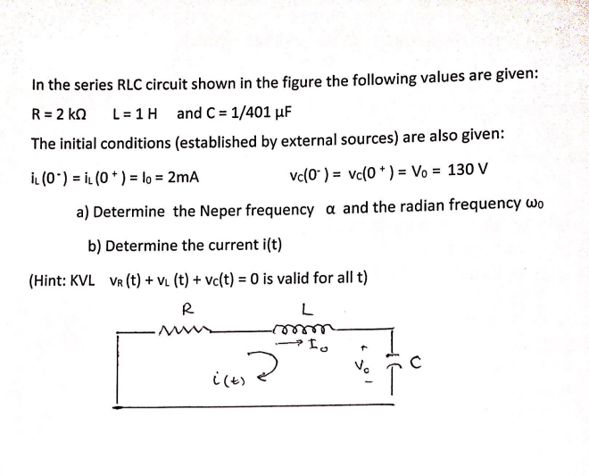 Solved In the series RLC circuit shown in the figure the | Chegg.com