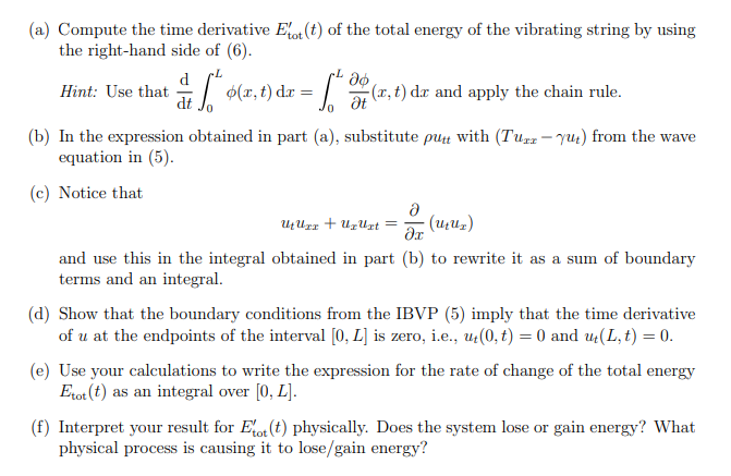 Solved Problem 4. [Energy of a vibrating string in the | Chegg.com