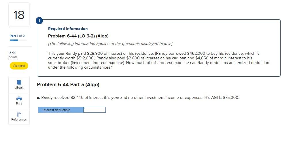 Required information Problem 6-38 (LO 6-2) (Algo) | Chegg.com