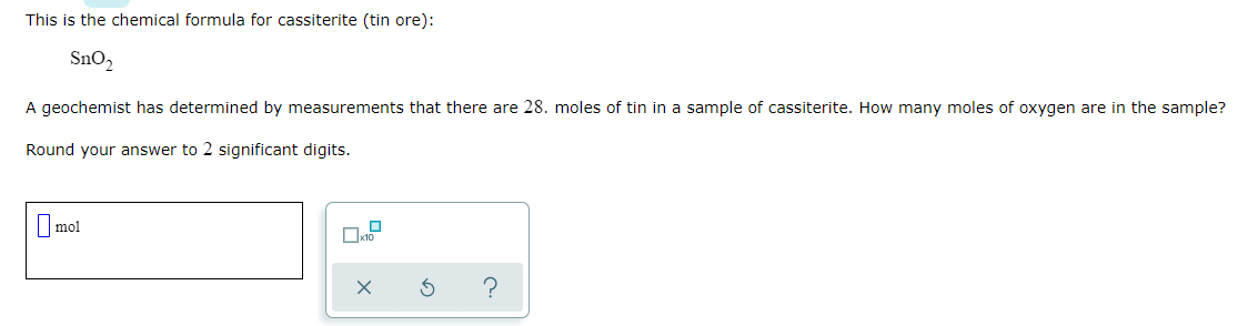 Solved This is the chemical formula for cassiterite (tin | Chegg.com