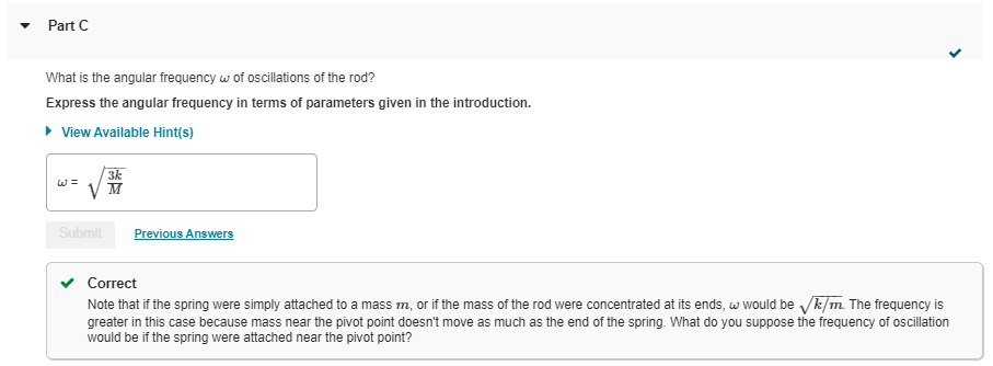 Solved A slender, uniform metal rod of mass M and length l | Chegg.com
