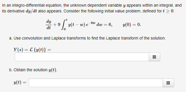 Solved In an integro-differential equation, the unknown | Chegg.com
