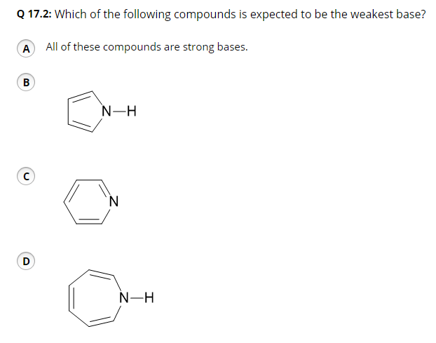 Solved Q 17.2: Which of the following compounds is expected | Chegg.com