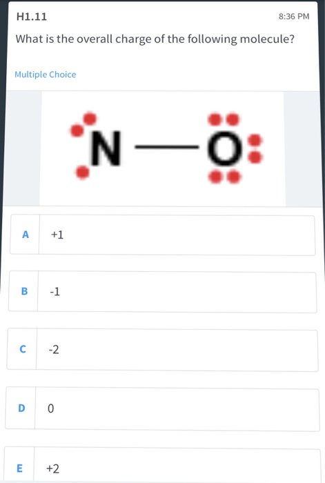 Solved What is the overall charge of the following molecule? | Chegg.com