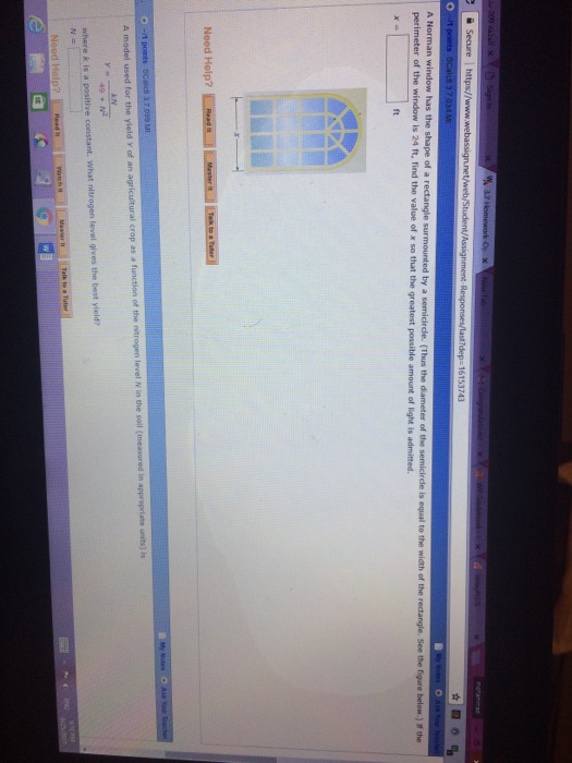Solved 16153743 the A Norman perimeter of the window is 24 | Chegg.com