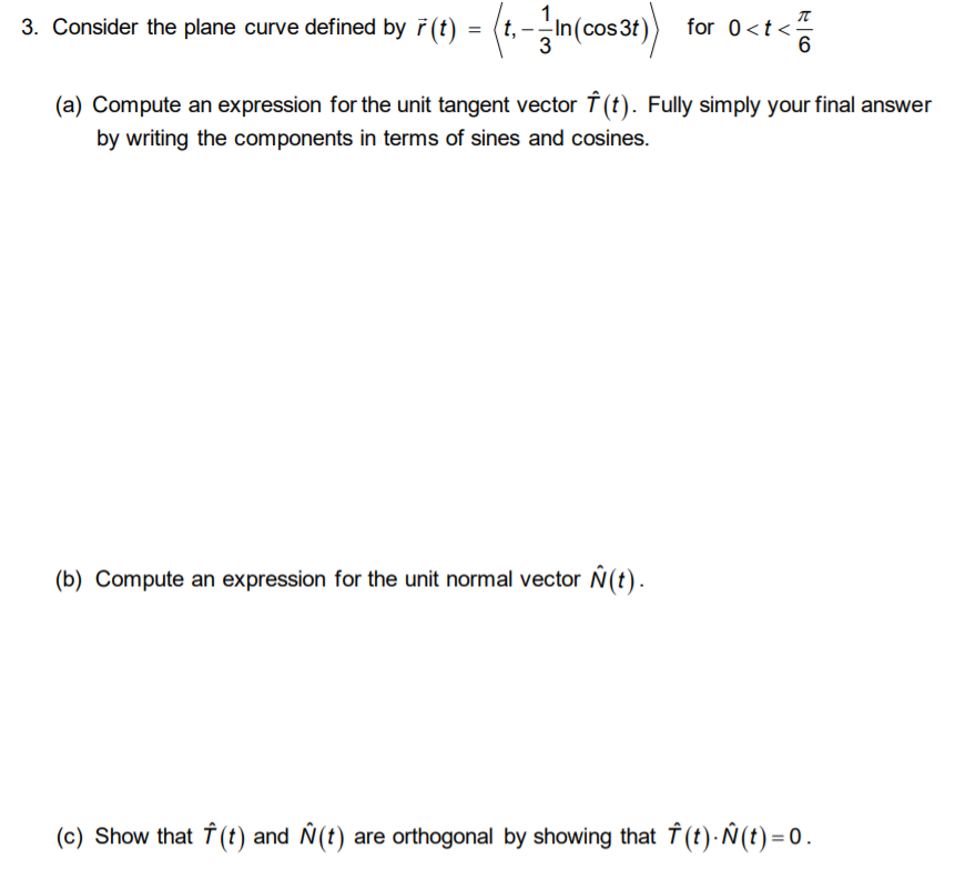 Solved 3. Consider the plane curve defined by r(t) 1. - Jin | Chegg.com