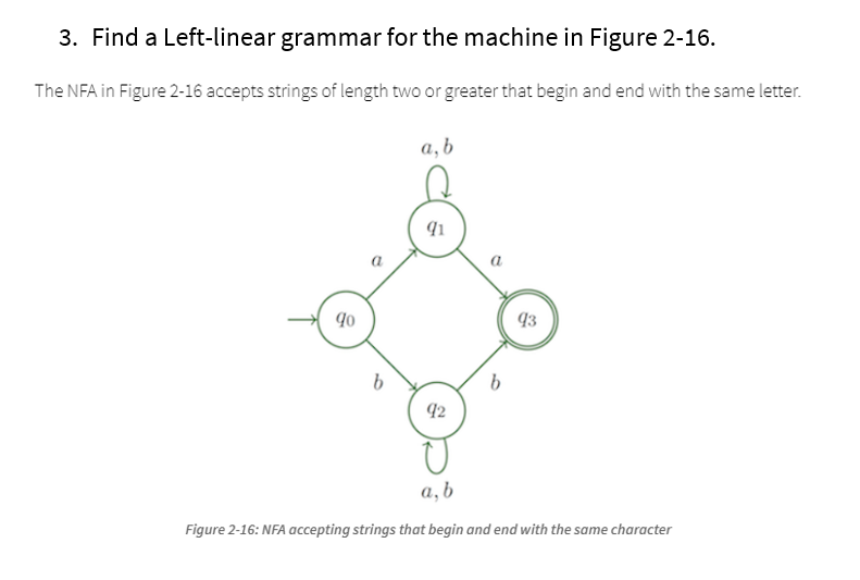 Solved 3. Find a Left-linear grammar for the machine in | Chegg.com