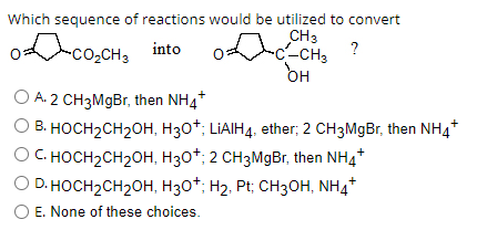 Solved Which sequence of reactions would be utilized to | Chegg.com
