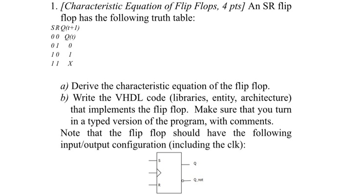 Solved 1. [Characteristic Equation of Flip Flops, 4 pts] An | Chegg.com