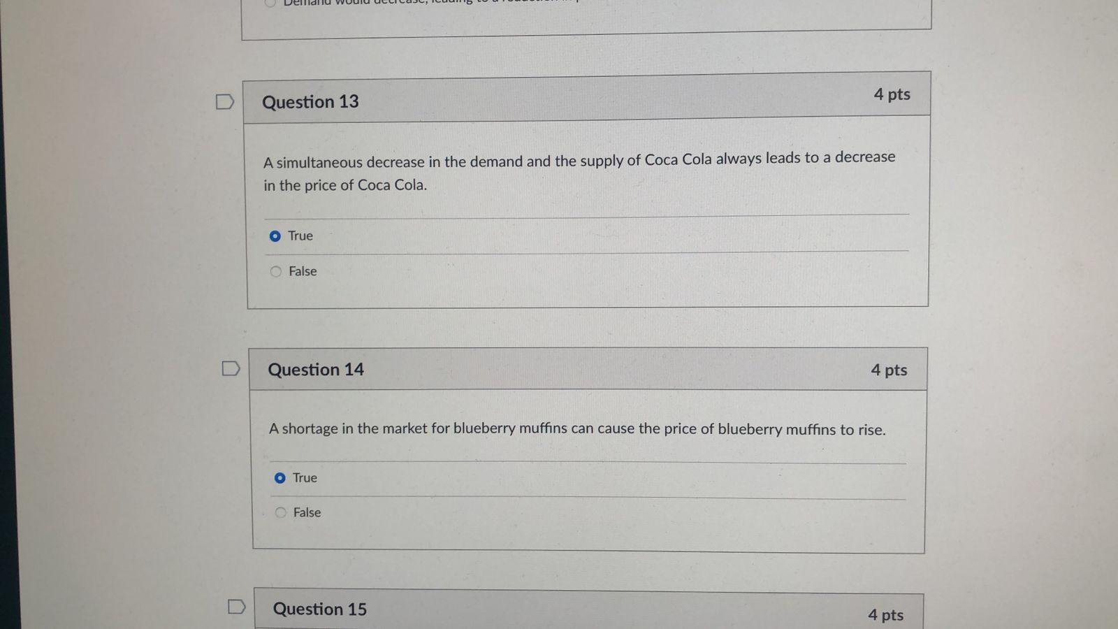 Solved 4 pts Question 13 A simultaneous decrease in the | Chegg.com