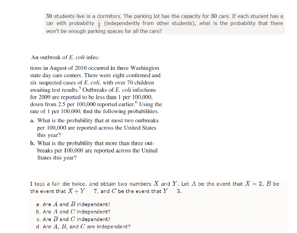 Solved I toss a fair die twice, and obtain two numbers x | Chegg.com