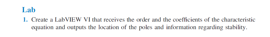 Solved Lab 1. Create a LabVIEW VI that receives the order | Chegg.com