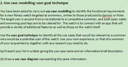 Solved 2. Use case modelling: user goal technique You have | Chegg.com