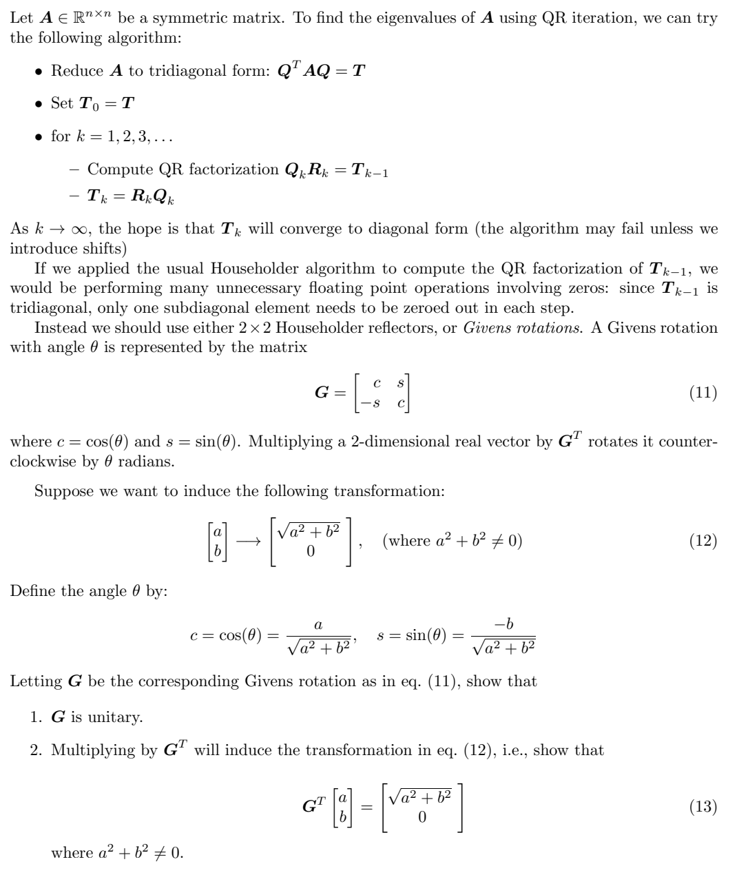 Solved Let A∈Rn×n be a symmetric matrix. To find the | Chegg.com