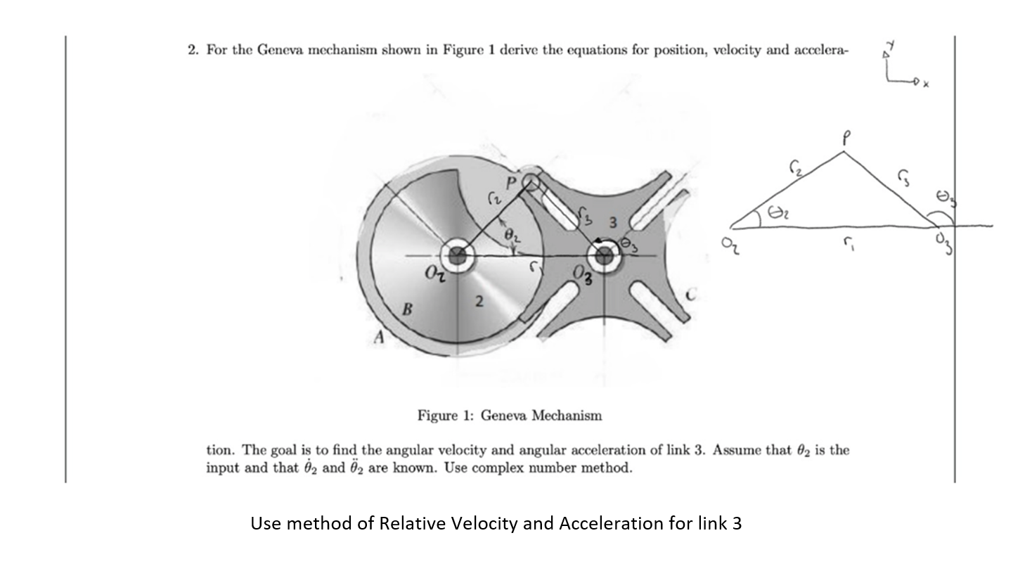 Solved 2. For the Geneva mechanism shown in Figure 1 derive | Chegg.com