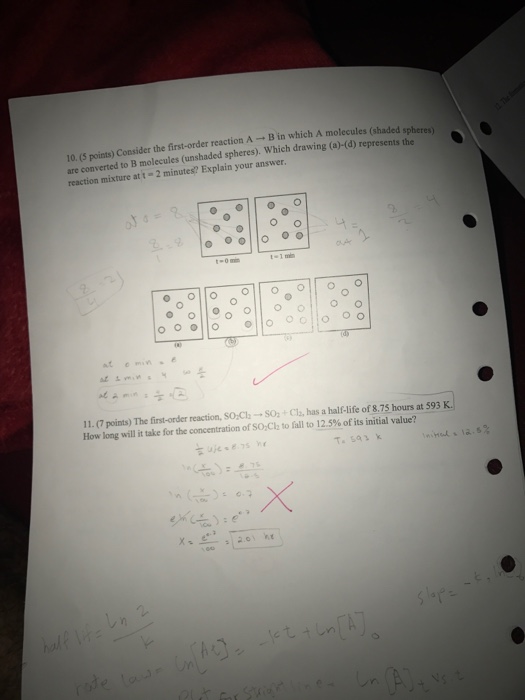 Solved Consider the first-order reaction A rightarrow B in | Chegg.com