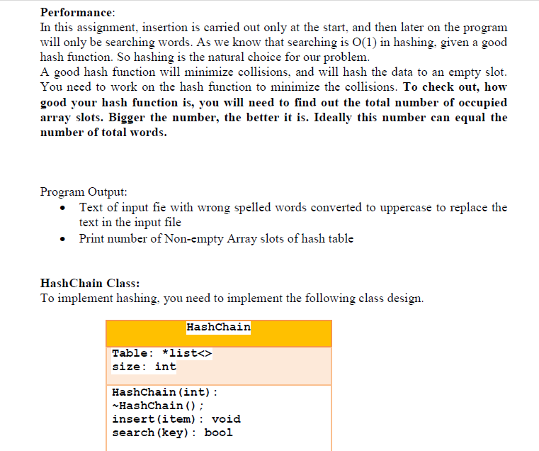 Solved Spell Checker using Hashing You are provided a | Chegg.com
