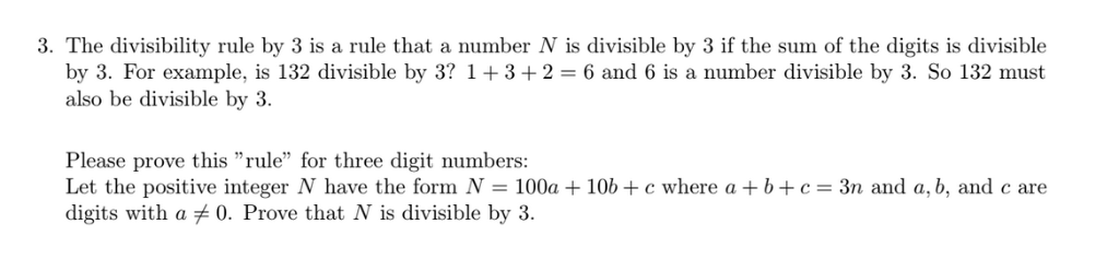 Solved 3 The Divisibility Rule By 3 Is A Rule That A Number Chegg solved-3-the-divisibility-rule-by-3-is-a-rule-that-a-number-chegg