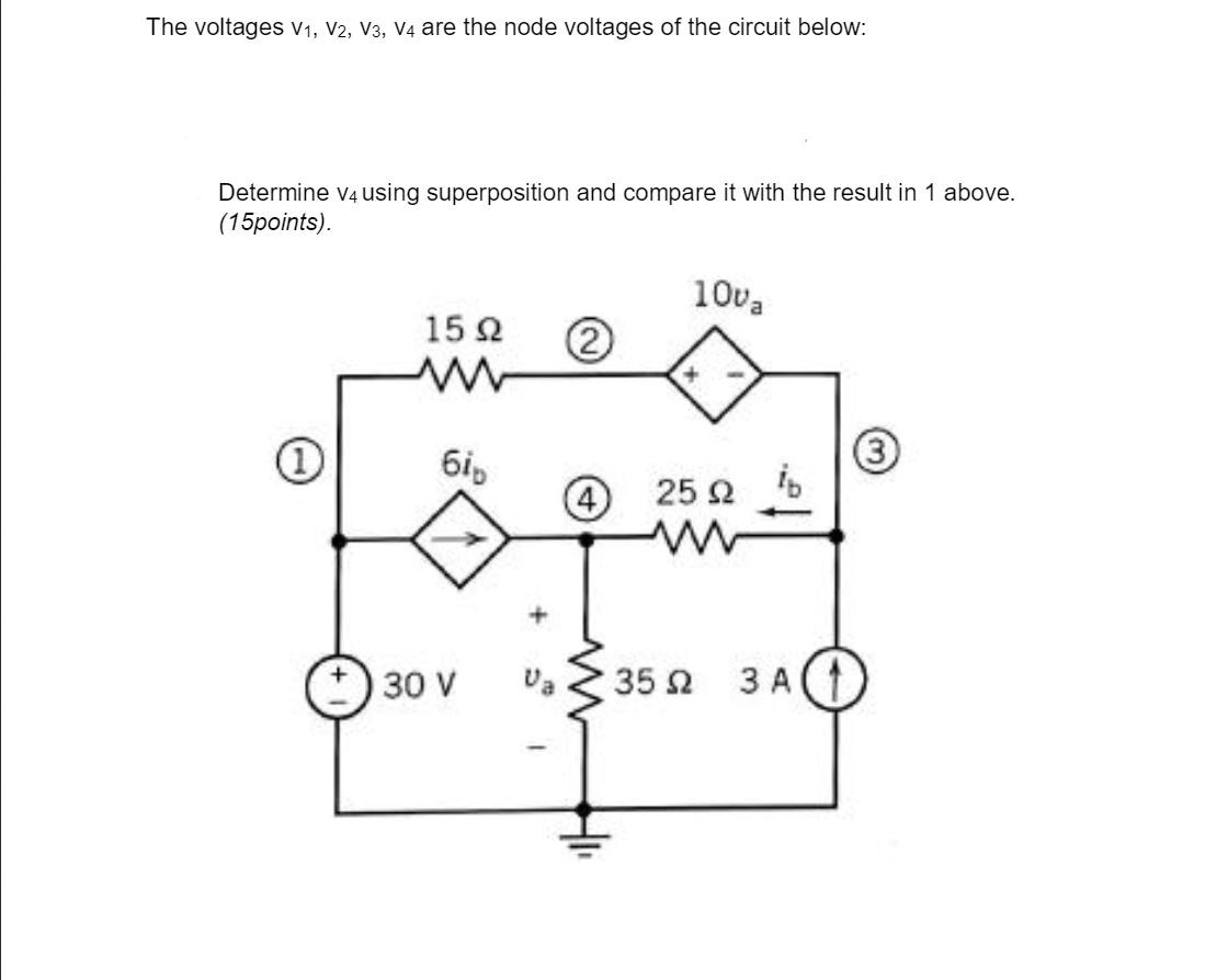 Solved The voltages V1, V2, V3, V4 are the node voltages of | Chegg.com