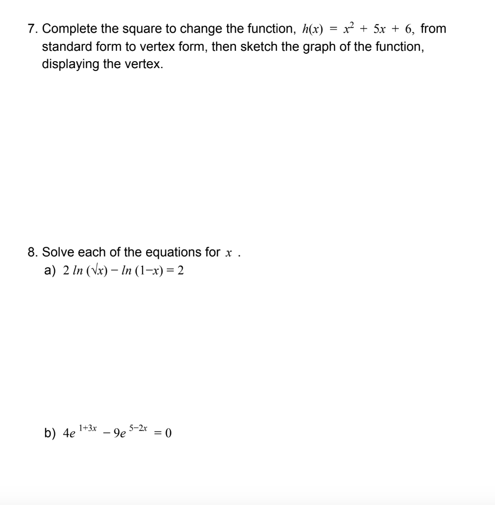 Solved 7 Complete The Square To Change The Function H x Chegg solved-7-complete-the-square-to-change-the-function-h-x-chegg