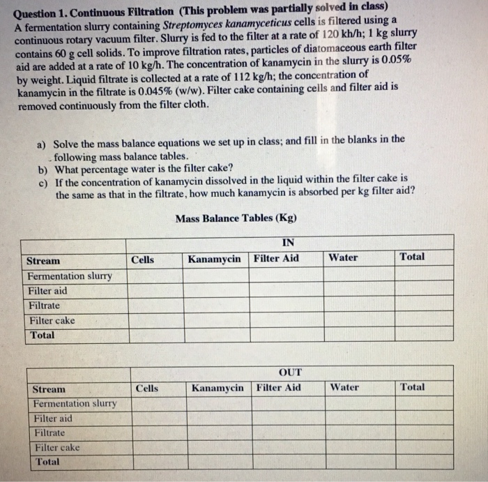 Question 1. Continuous Filtration (This problem was | Chegg.com
