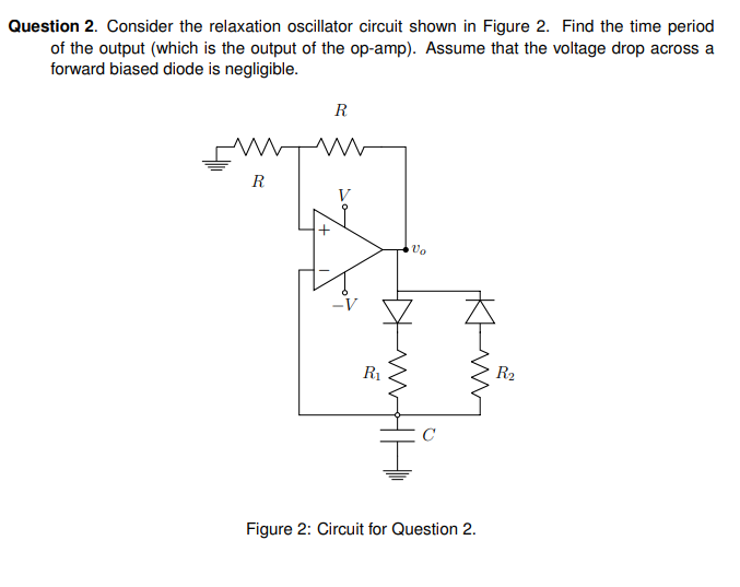 Solved Question 2. Consider the relaxation oscillator | Chegg.com