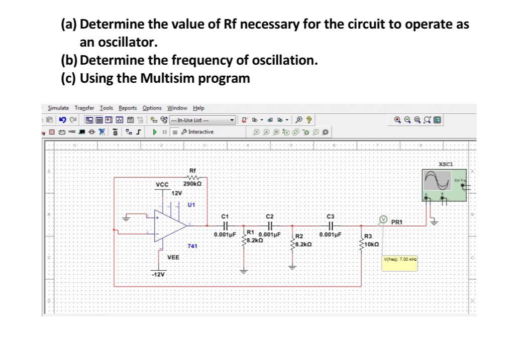Solved (a) Determine the value of Rf necessary for the | Chegg.com