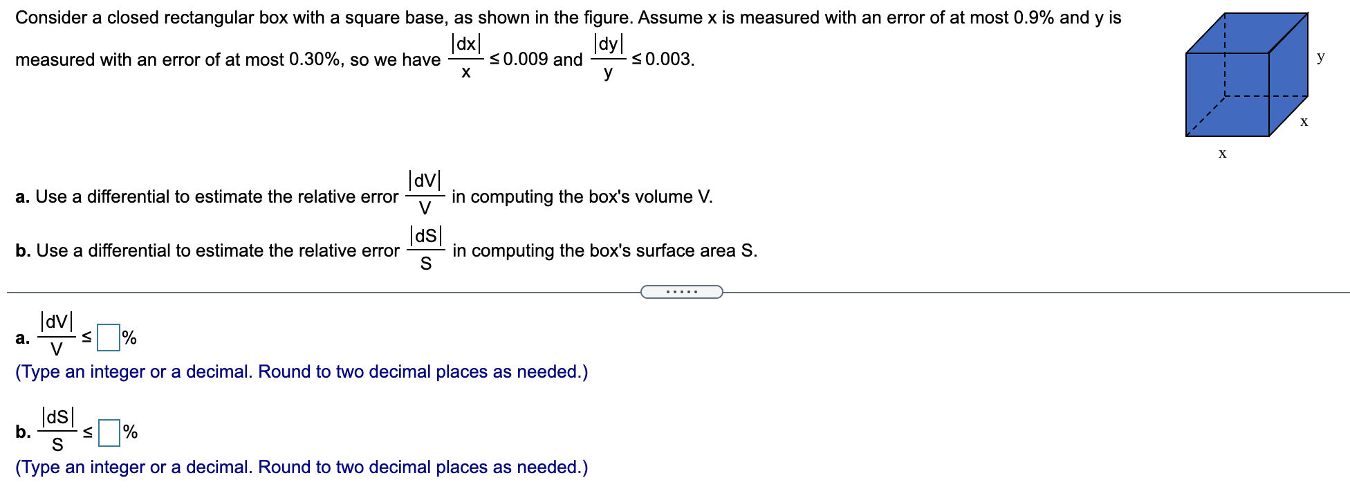 Solved Consider a closed rectangular box with a square base, | Chegg.com