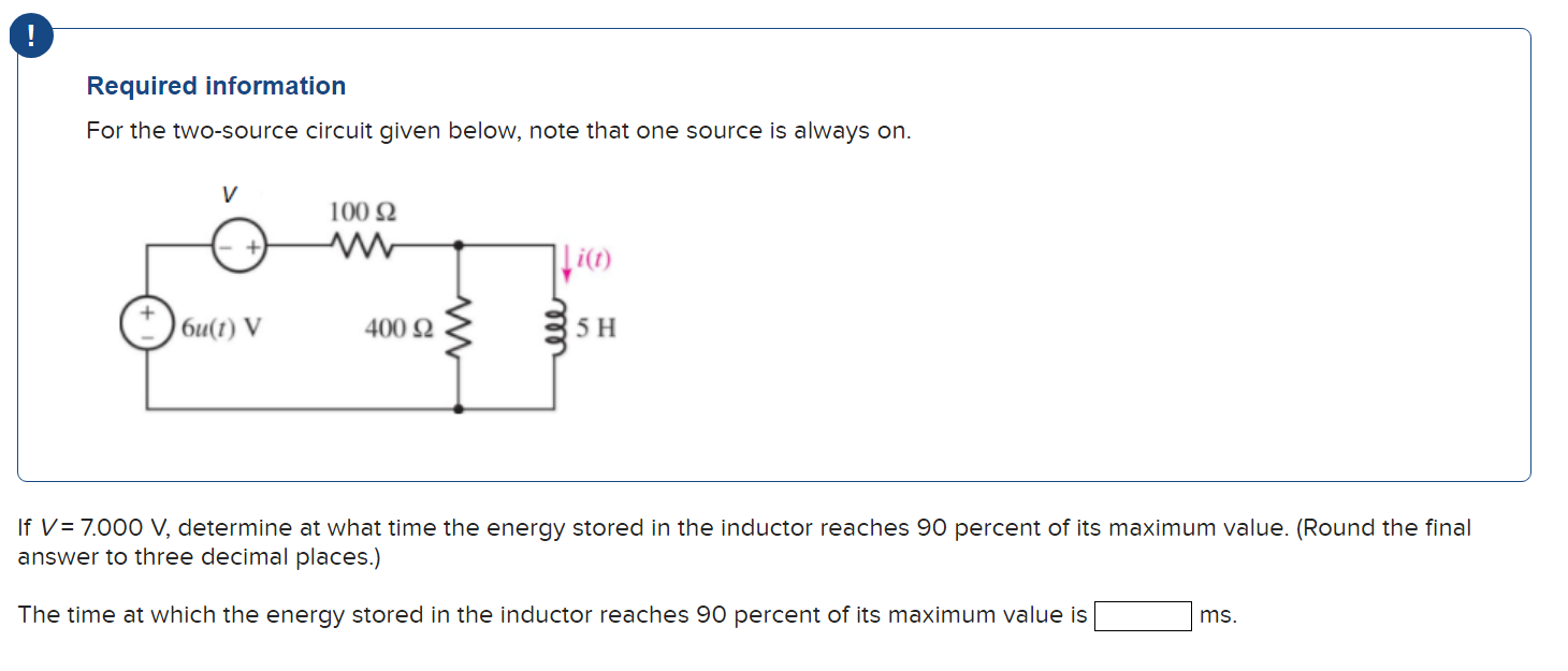 Solved Required information For the two-source circuit given | Chegg.com