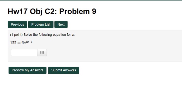 Solved Hw17 Obj C2: Problem 9 PreviouS Problem List Next (1 | Chegg.com
