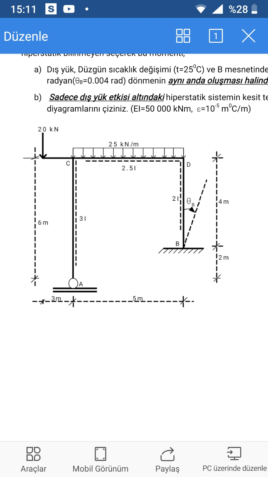 In the system whose load and dimensions are given in | Chegg.com