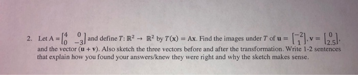 Solved -land define T: R2-R2byT(x)=Ax. Find the images under | Chegg.com