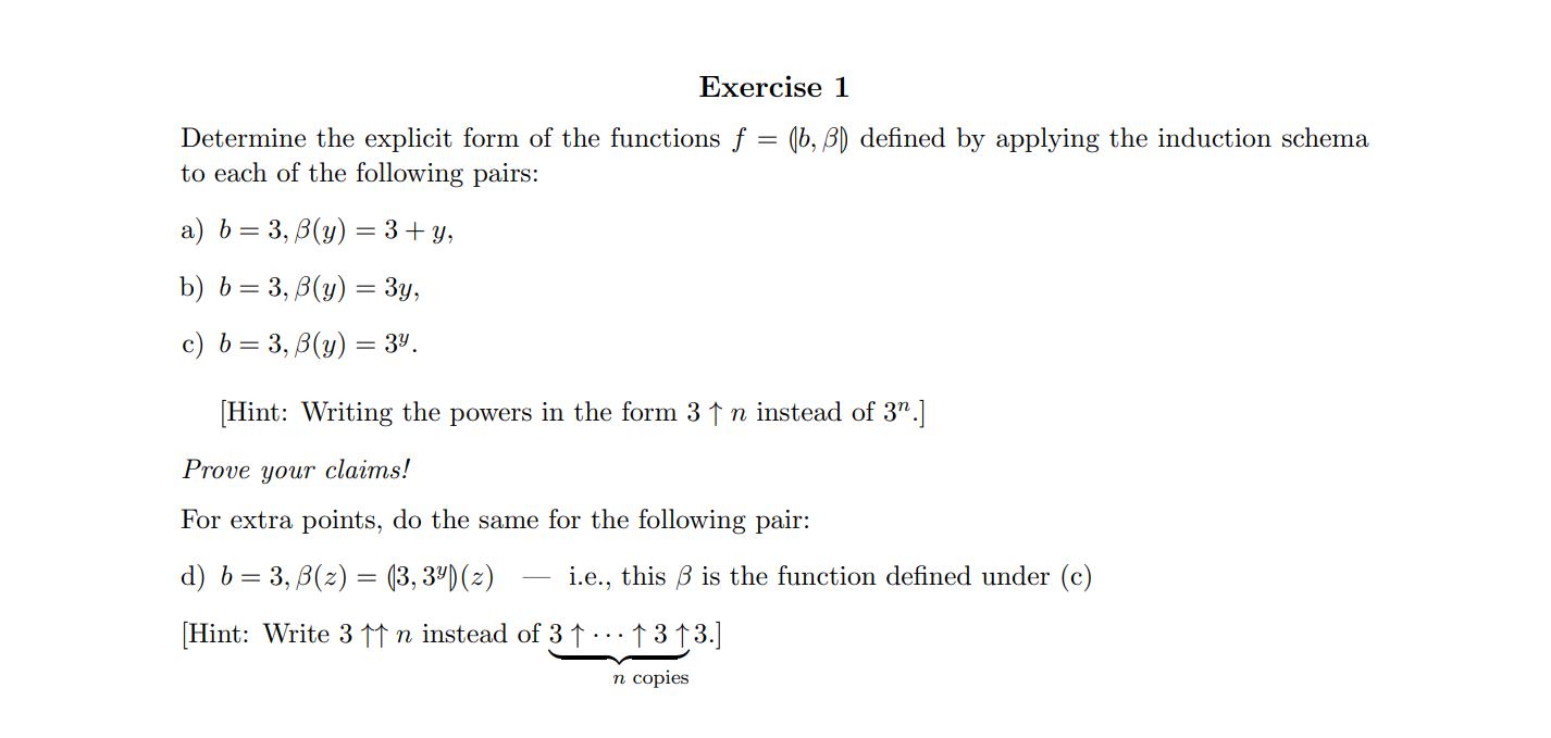 Solved Exercise 1 Determine the explicit form of the | Chegg.com