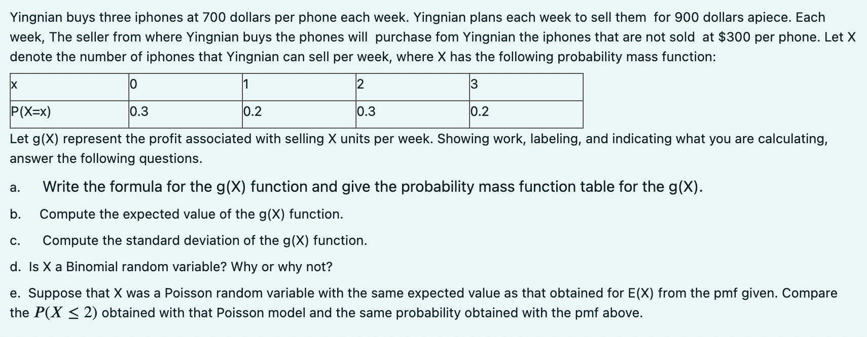 Solved Yingnian buys three iphones at 700 dollars per phone | Chegg.com