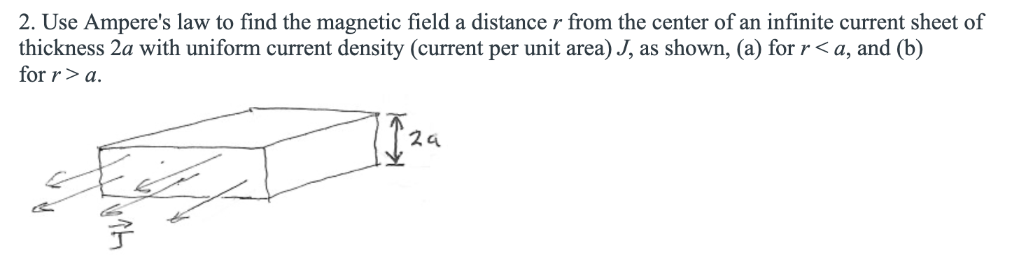 Solved 2. Use Ampere's law to find the magnetic field a | Chegg.com