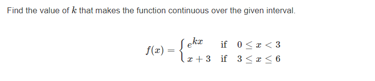 Solved Find the value of k that makes the function | Chegg.com