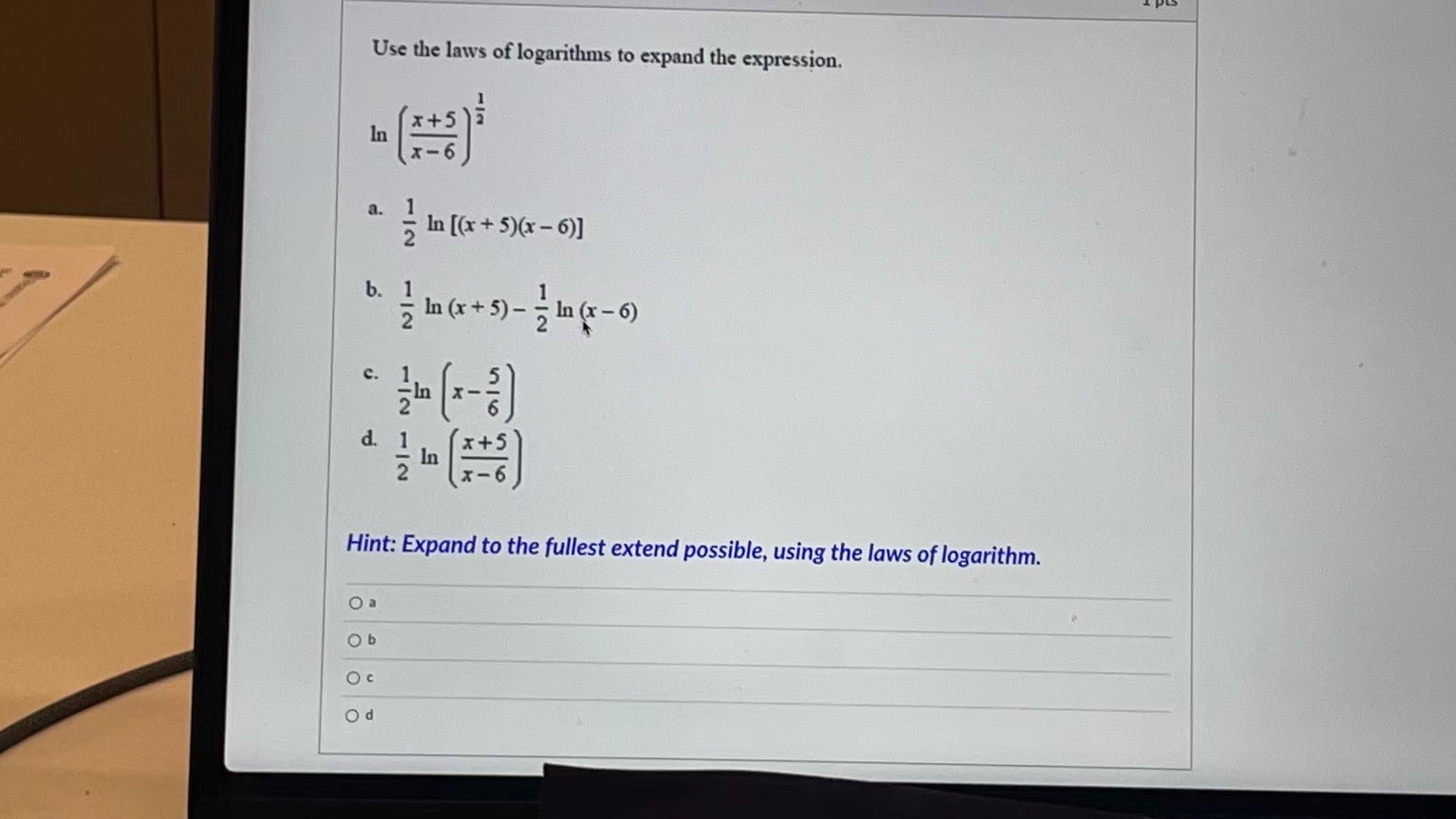 Solved Use the laws of logarithms to expand the | Chegg.com