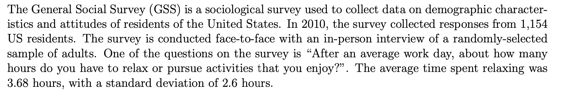 Solved The General Social Survey (GSS) is a sociological | Chegg.com